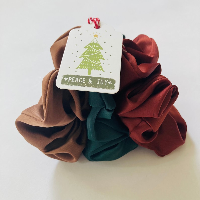 Winter Silk Scrunchie Pack Christmas Hair Satin Scrunchies - Etsy