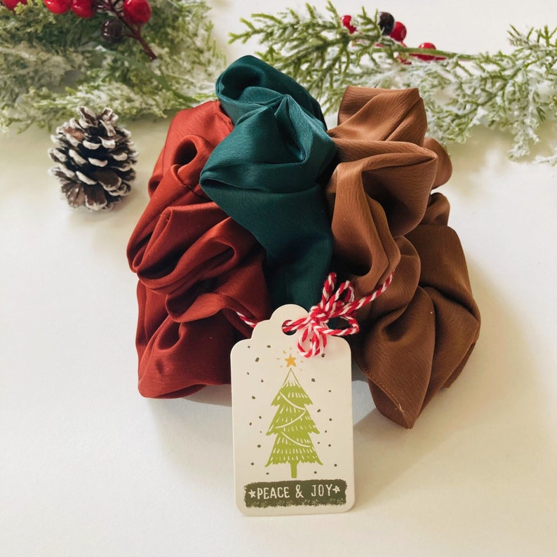 Winter Silk Scrunchie Pack Christmas Hair Satin Scrunchies - Etsy