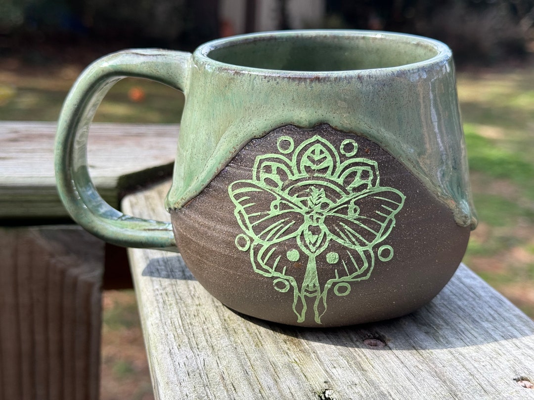 Hand Thrown Lunar Moth Mug - Etsy