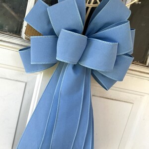 Dusty Blue Velvet Valentine Bow for Wreath, Christmas Lantern Bow ...