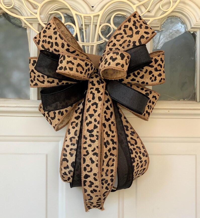 Leopard Bow Animal Print Bow for Wreath Leopard Bow for - Etsy