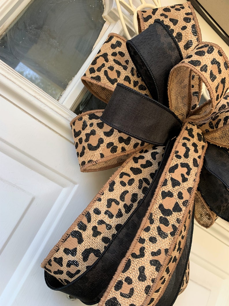 Leopard Bow Animal Print Bow for Wreath Leopard Bow for - Etsy