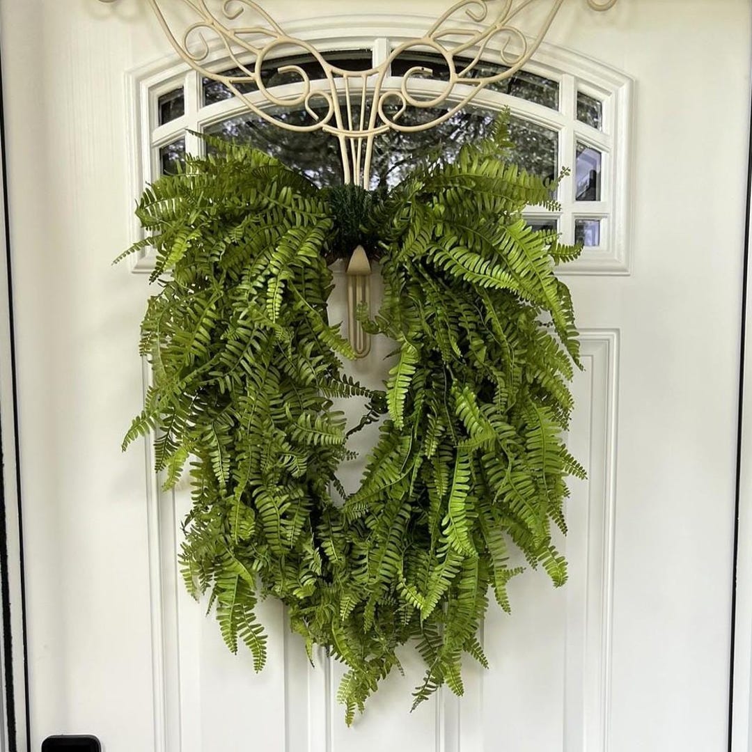 Fern Greenery Wreath for Front Door, Everyday Wreath, Farmhouse Decor ...