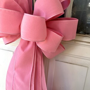 Blush Pink Velvet Christmas Tree Bow for Wreath, Lantern Bow Decoration ...