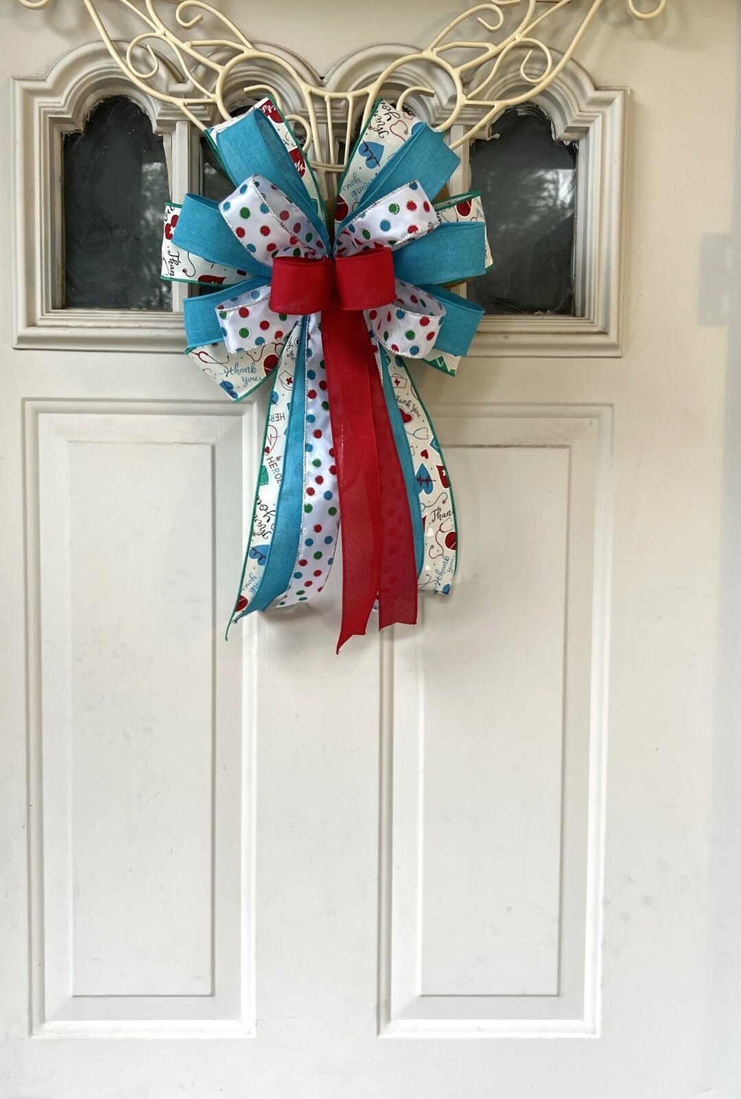 Nurse Bow, Healthcare Worker Bow, Gift for Nurse, Heathcare Wreath - Etsy