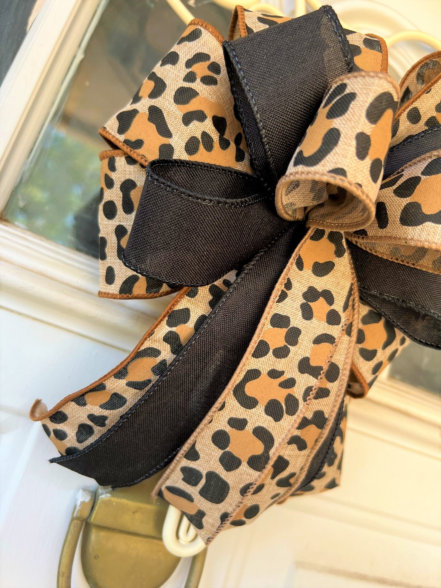 Leopard Bow, Animal Print Bow for Wreath, Leopard Bow for Lantern ...