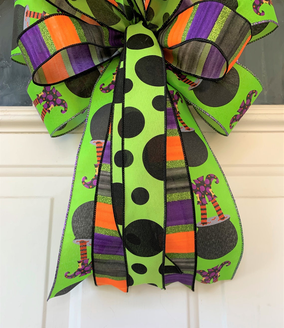 Halloween Bow Witches Legs Bow for Wreath Witches Cauldron - Etsy