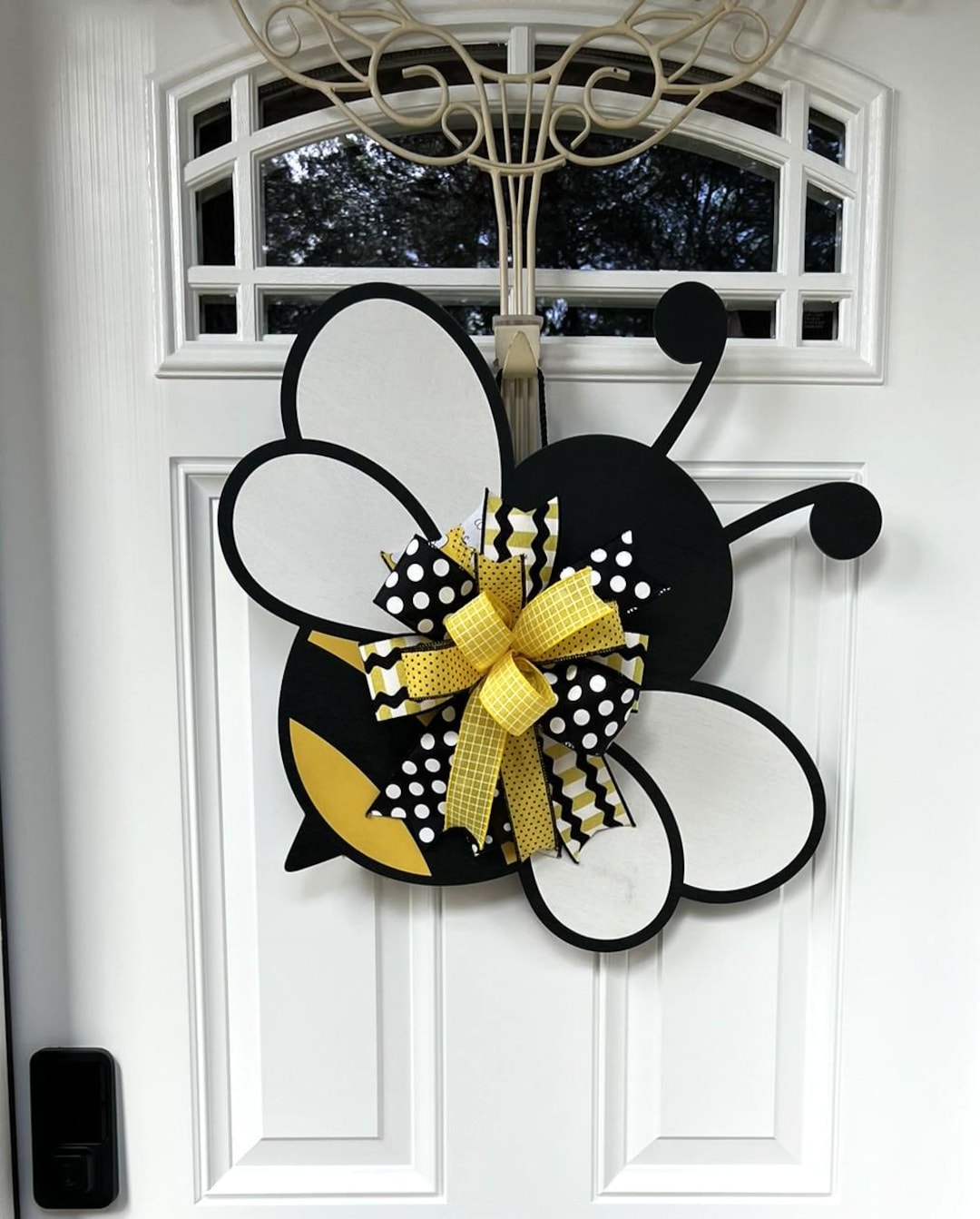 Bumble Bee Door Hanger, Spring Front Door Decor, Summer Wreath, Bee ...