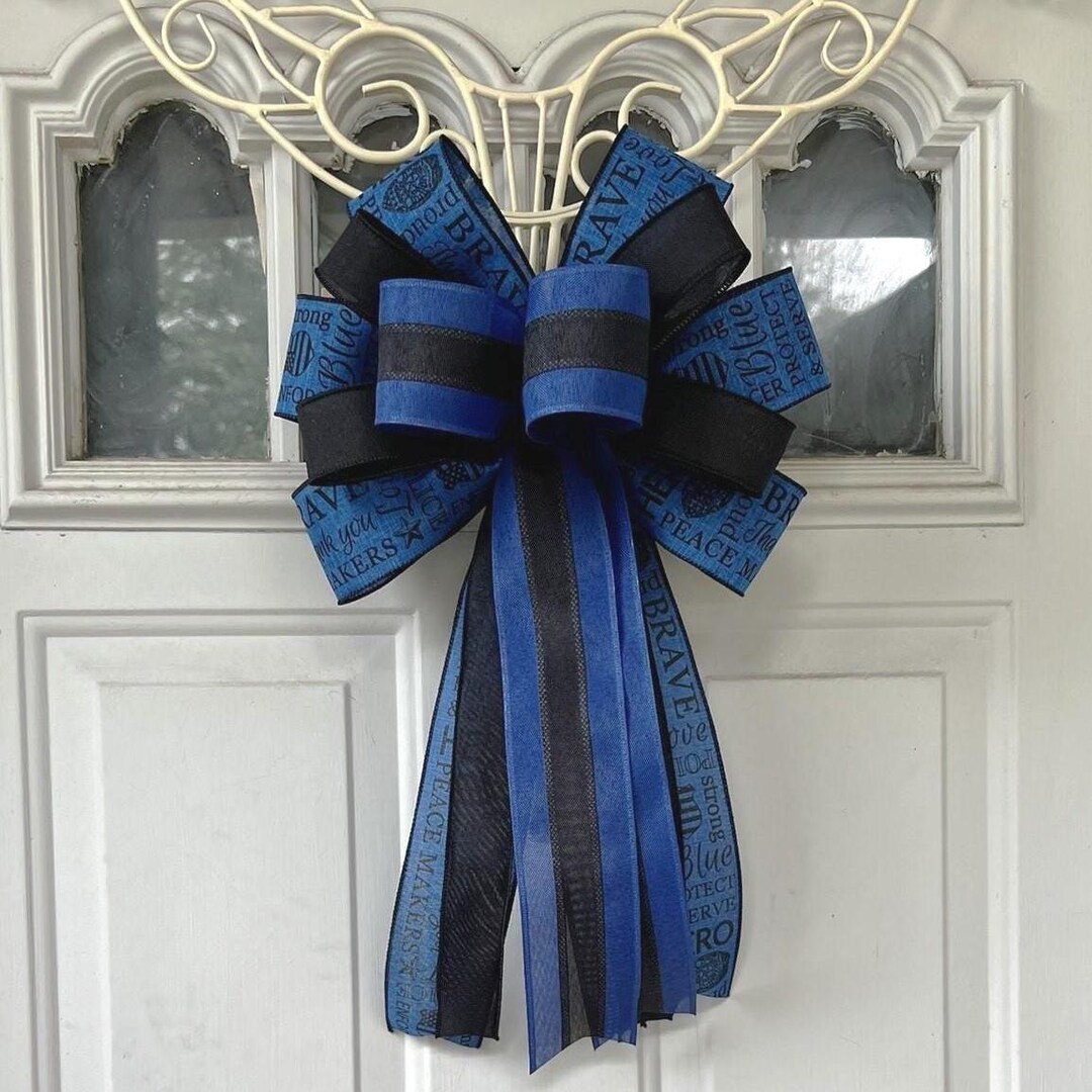Police Bow, Military Bow, Protect and Serve Bow, Back the Blue Decor - Etsy