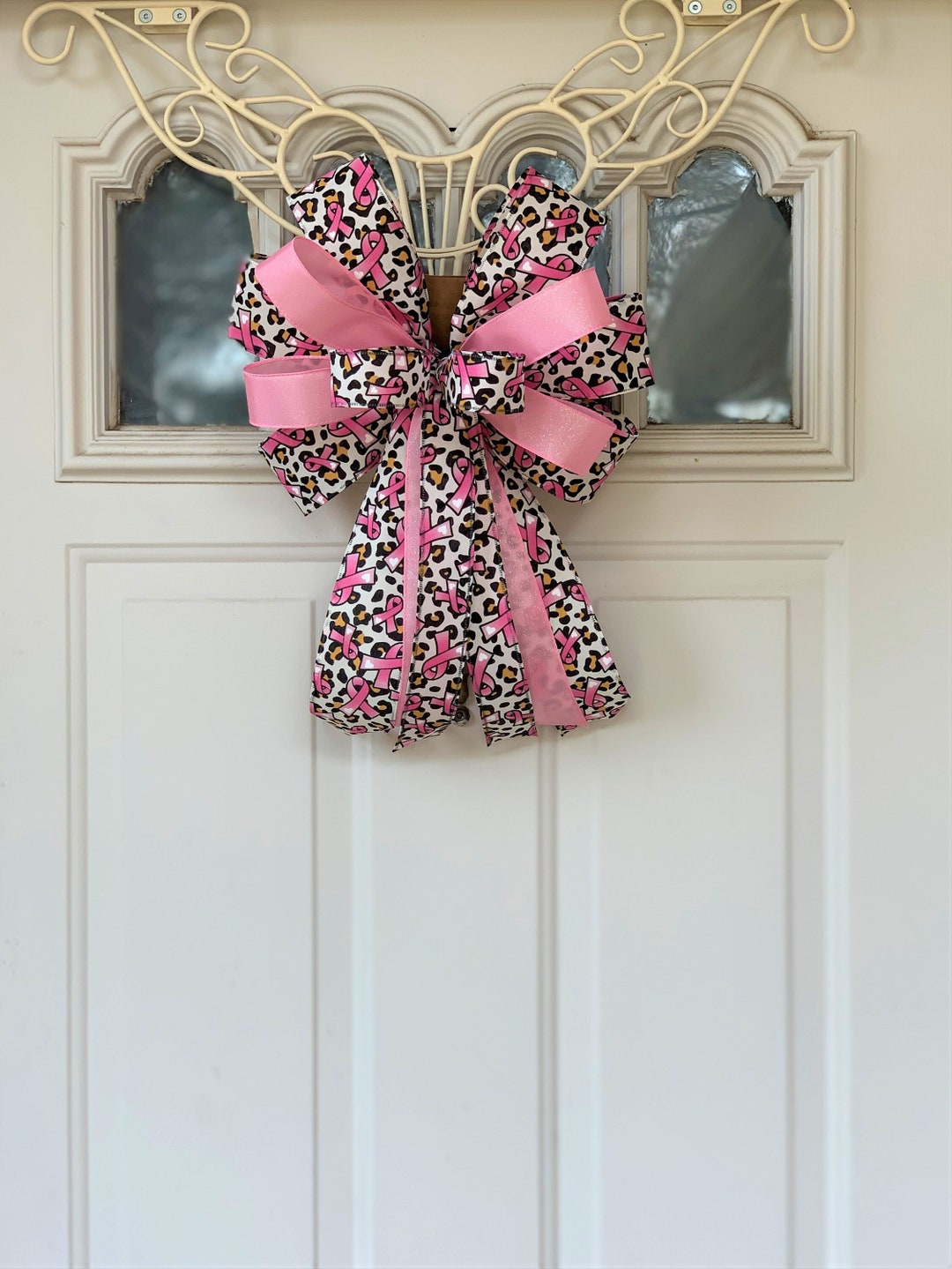 Breast Cancer Awareness Bow, Awareness Bow for Wreath, Breast Cancer ...