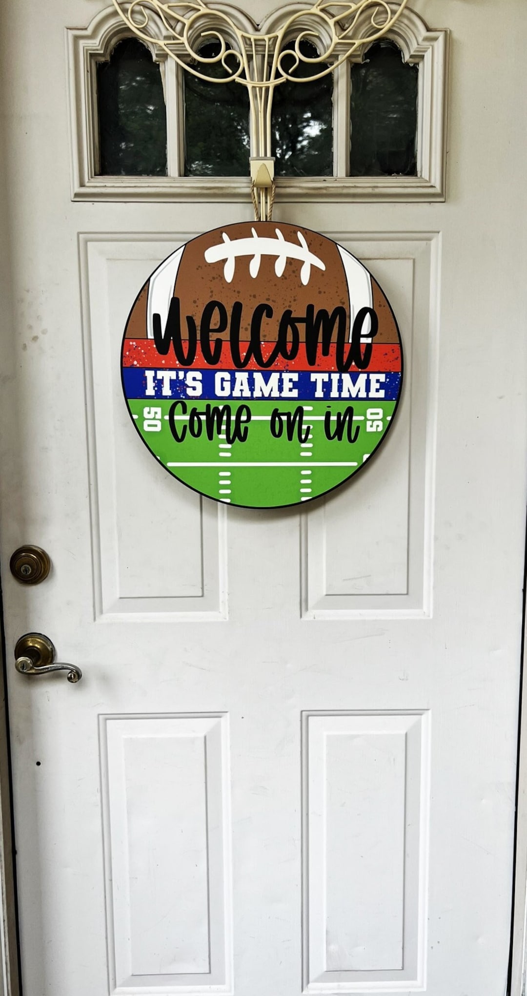 Football Door Hanger, Sports Door Decor, Welcome Door Wreath, Sports ...