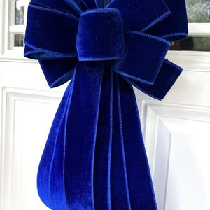 Royal Blue Velvet Christmas Tree Bow for Wreath, Lantern Bow Decoration ...