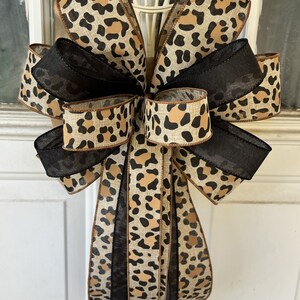 Leopard Bow, Animal Print Bow for Wreath, Leopard Bow for Lantern ...