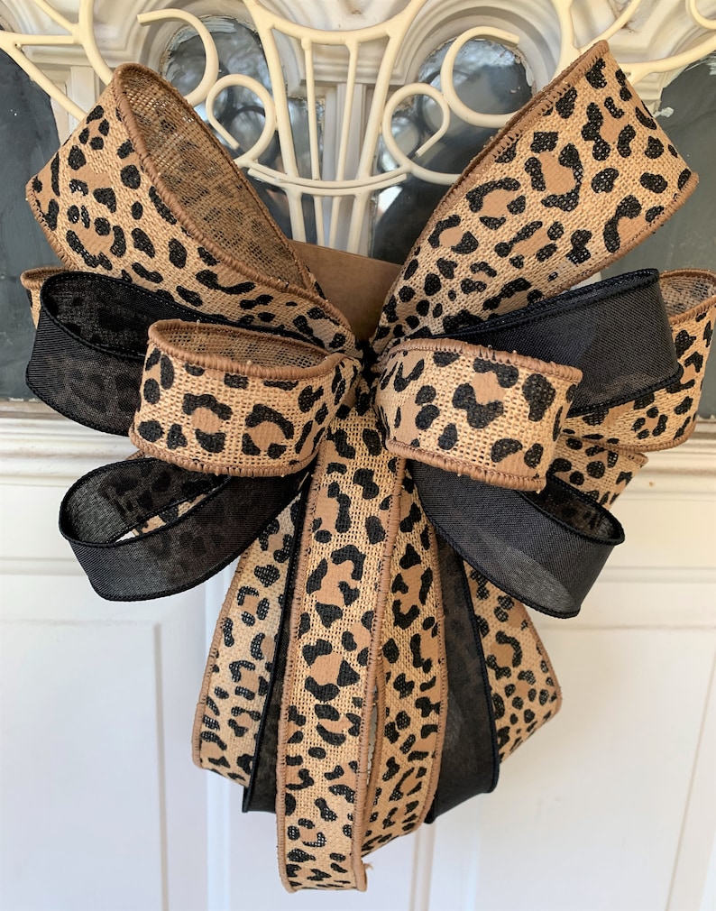 Leopard Bow Animal Print Bow for Wreath Leopard Bow for - Etsy
