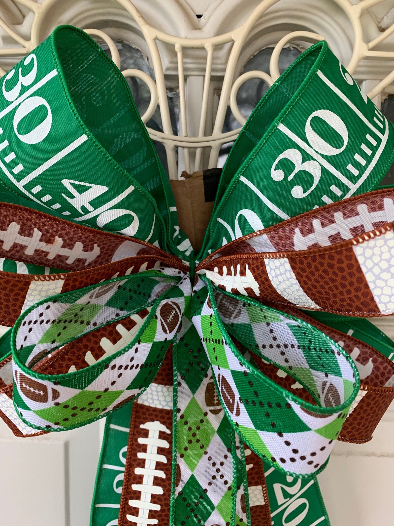 Football Bow Sports Bow for Wreath Football Lantern Bow - Etsy