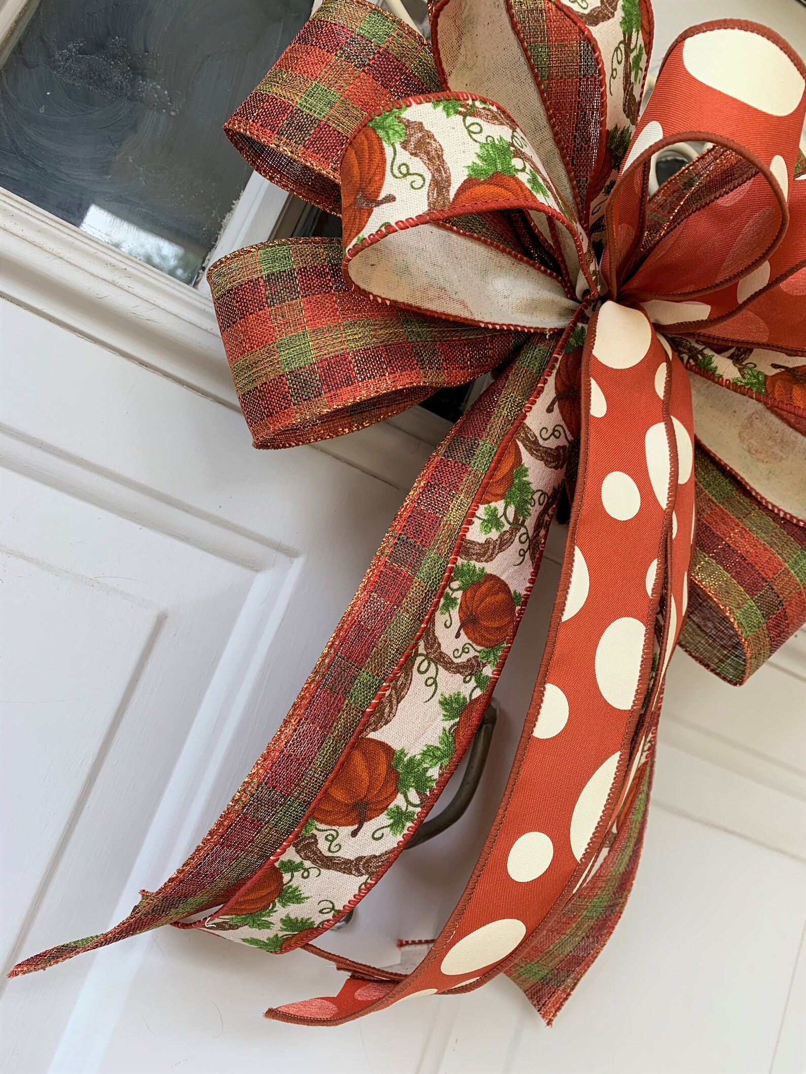 Fall Harvest Bow Thanksgiving Bow for Wreath Pumpkin Lantern - Etsy