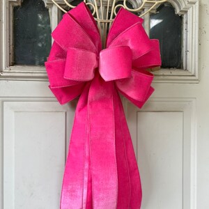 Pale Pink Velvet Valentine Bow for Wreath, Christmas Lantern Bow ...