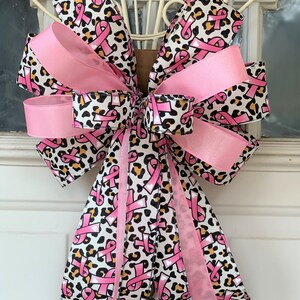 Breast Cancer Awareness Bow, Awareness Bow for Wreath, Breast Cancer ...