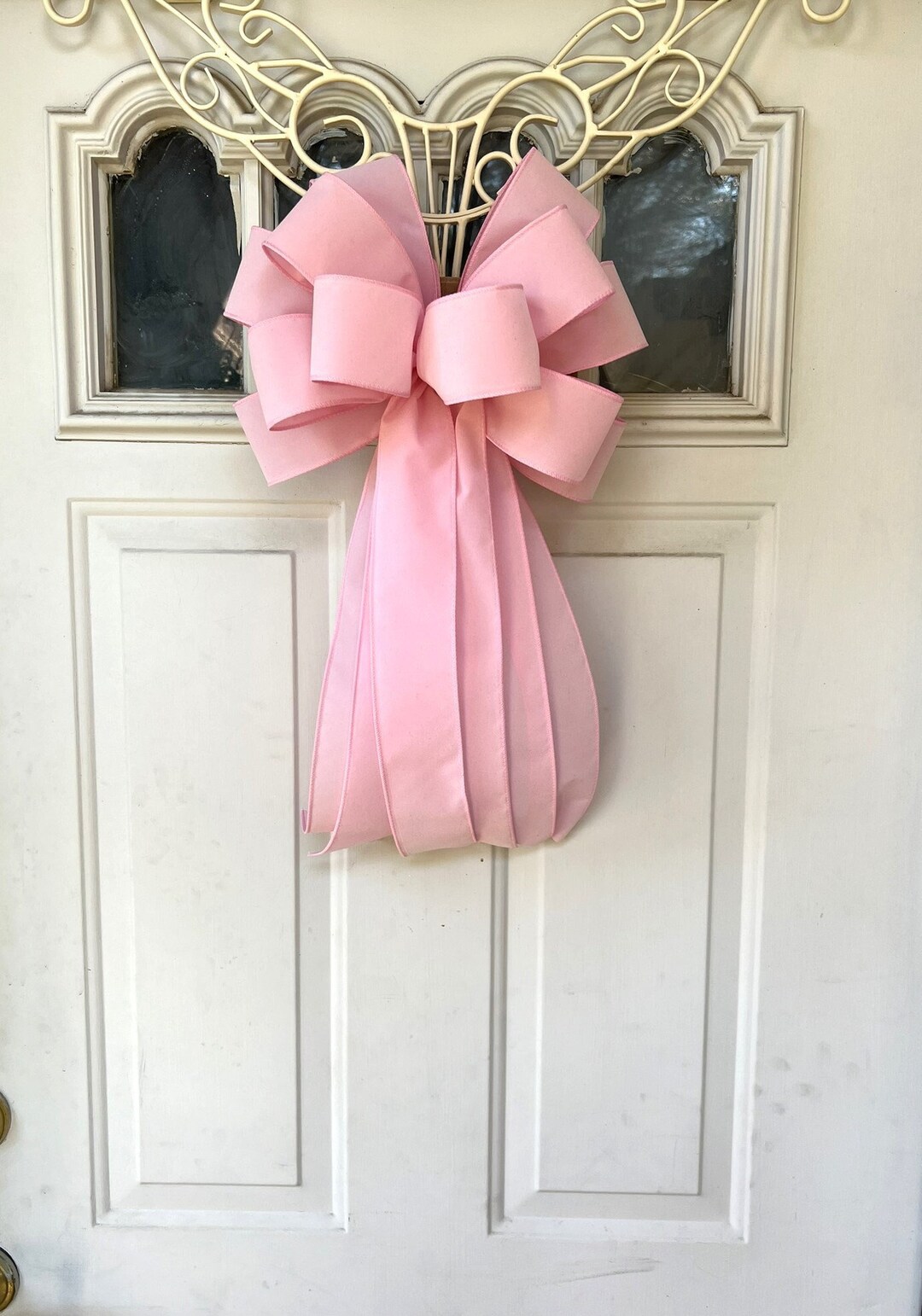 Pale Pink Velvet Valentine Bow for Wreath, Christmas Lantern Bow ...