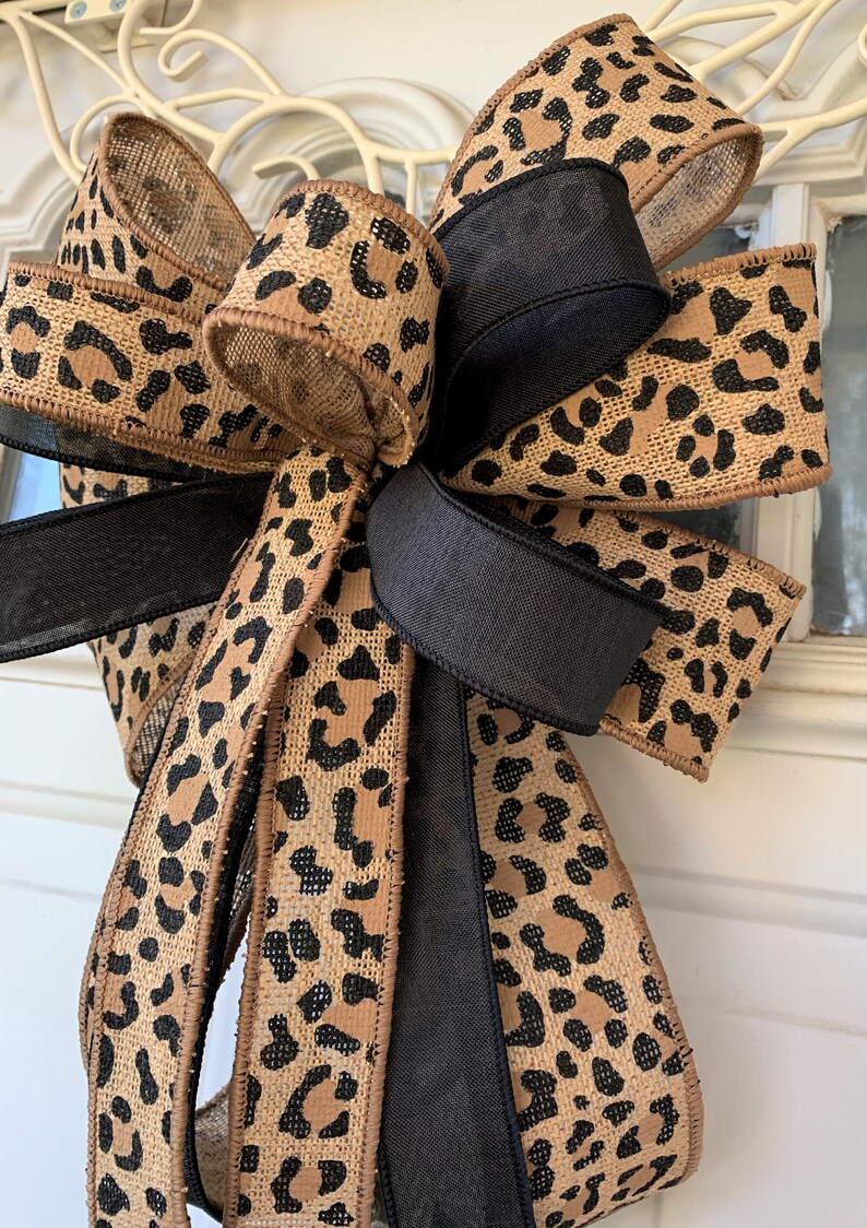 Leopard Bow Animal Print Bow for Wreath Leopard Bow for - Etsy
