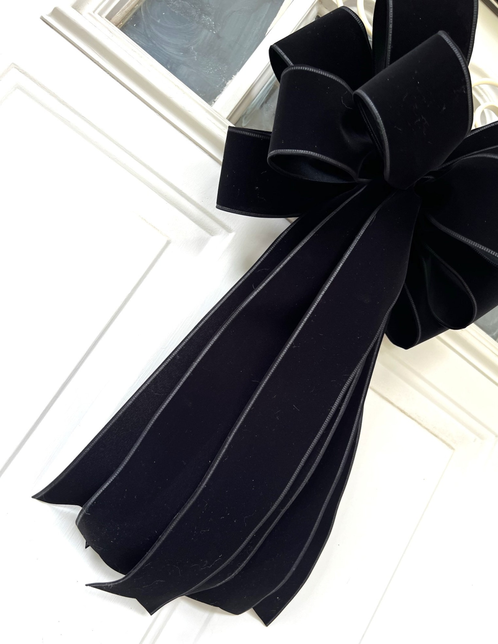 Black Velvet Christmas Tree Bow for Wreath Lantern Bow - Etsy