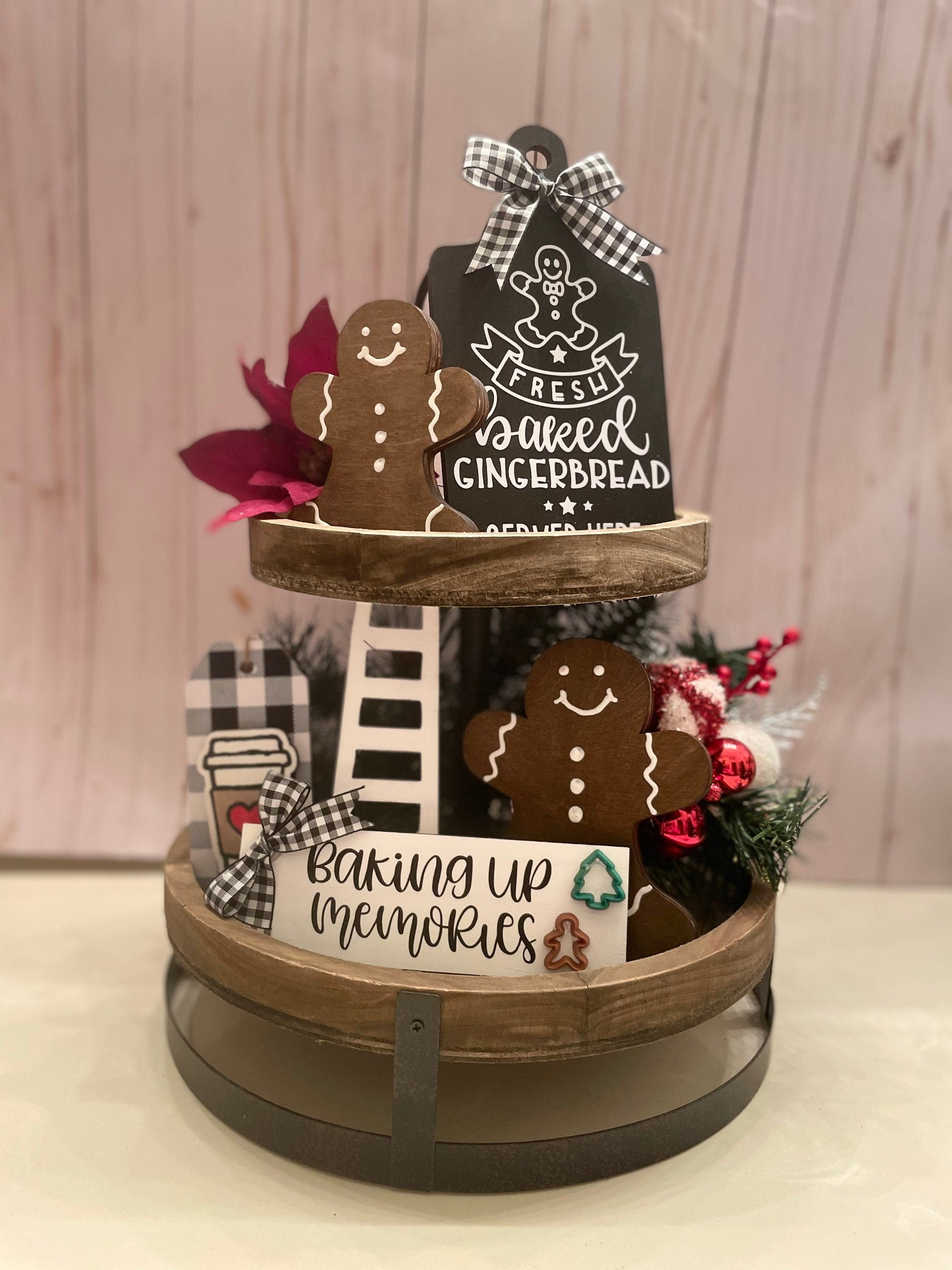 Gingerbread themed Tiered Tray Decor Christmas Tiered Tray | Etsy Gingerbread themed Tiered Tray Decor Christmas Tiered Tray | Etsy