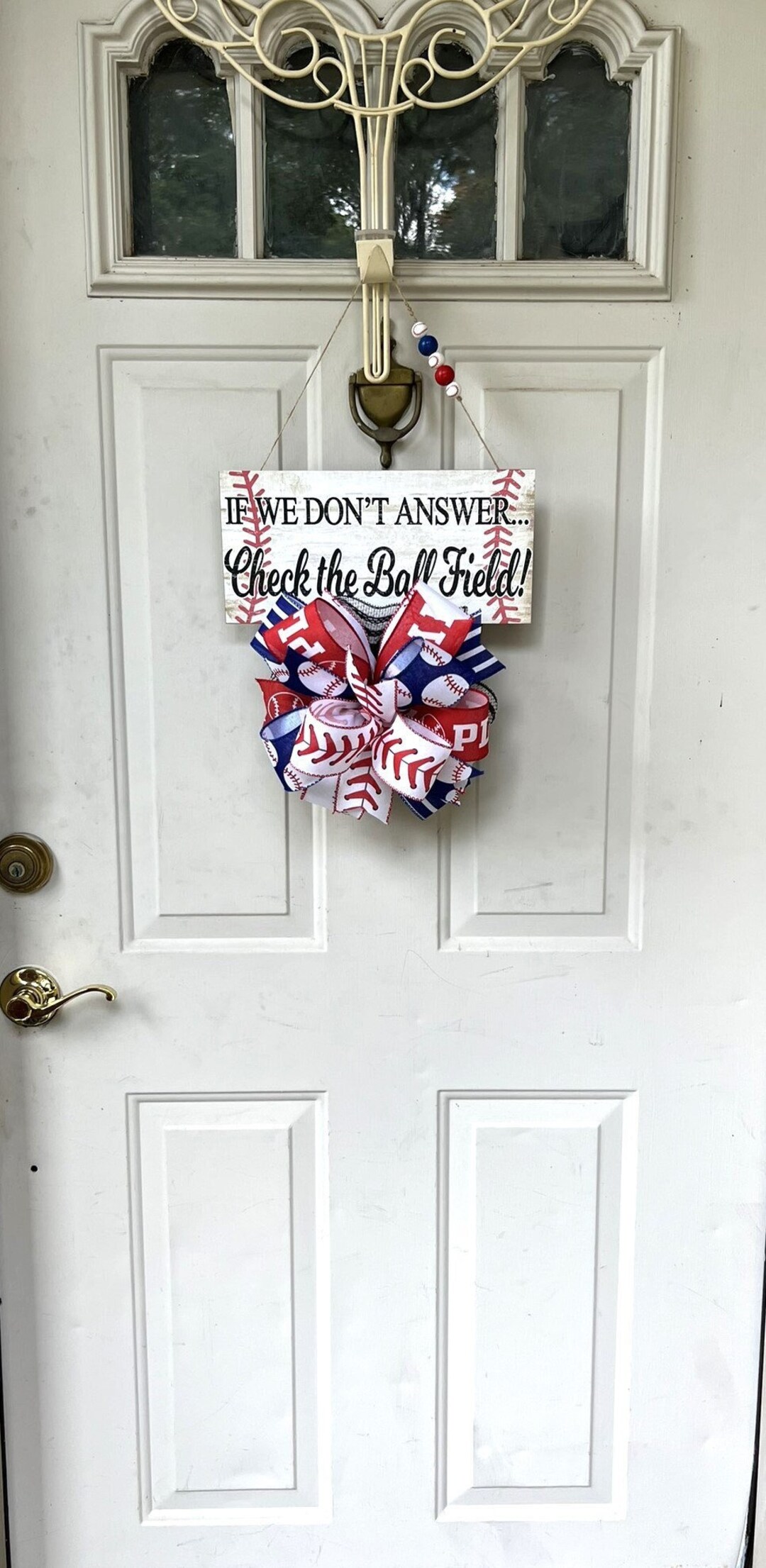 Baseball Door Hanger, Sports Door Decor, Welcome Door Wreath, Sports ...