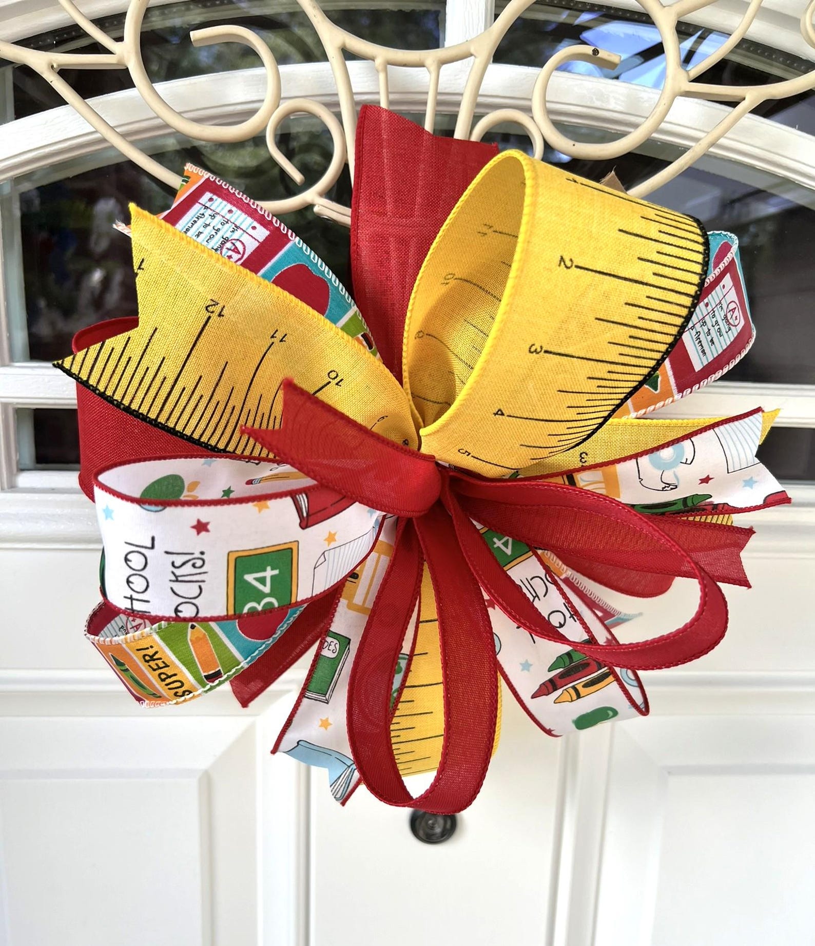 Back to School Bow, School Bow for Wreath, Teacher Lantern Bow ...