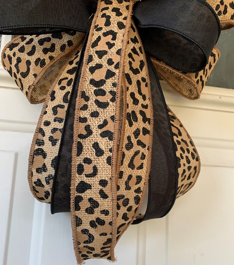 Leopard Bow Animal Print Bow for Wreath Leopard Bow for - Etsy