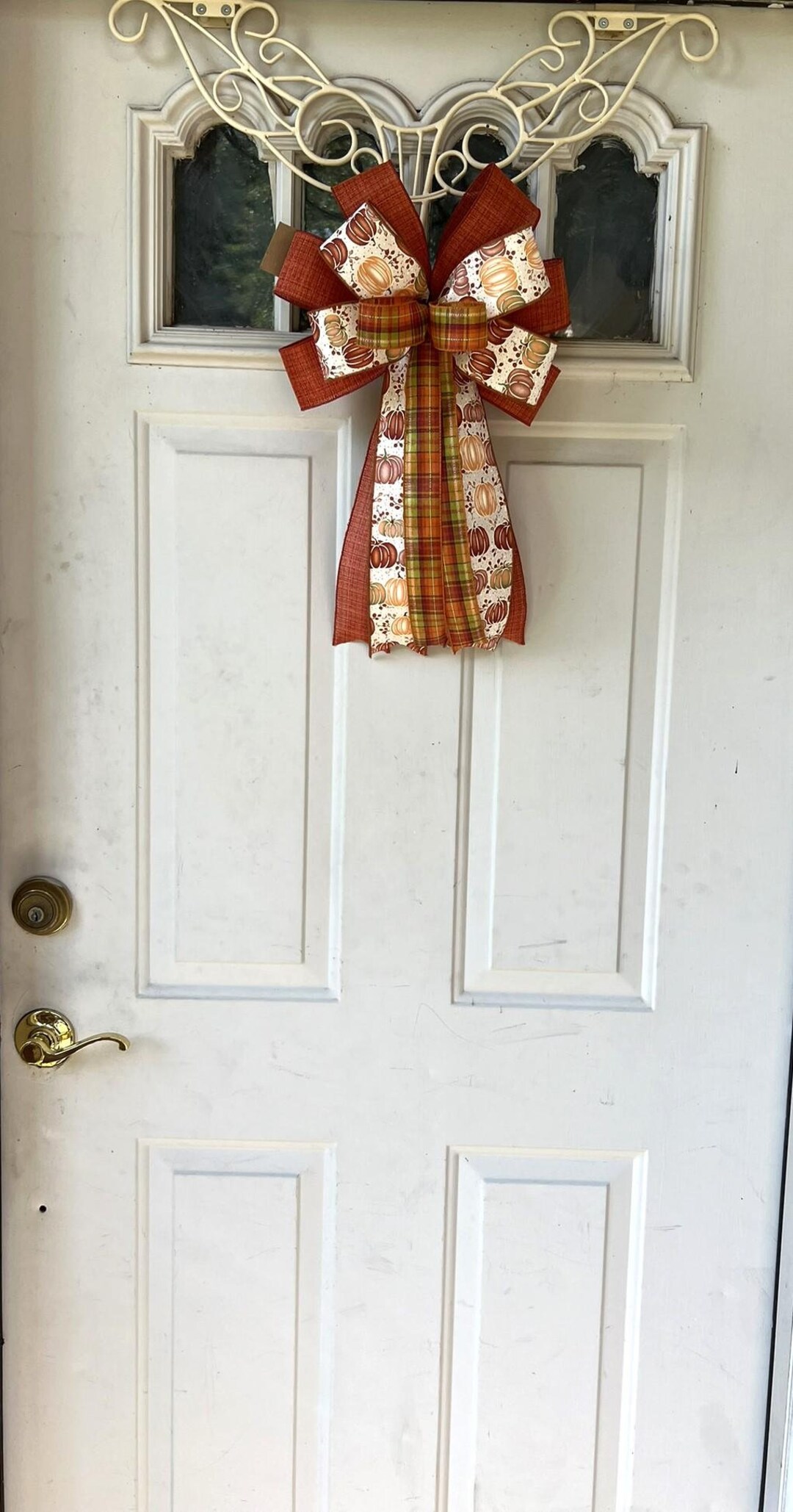 Fall Harvest Bow, Thanksgiving Bow for Wreath, Fall Pumpkin Lantern Bow ...