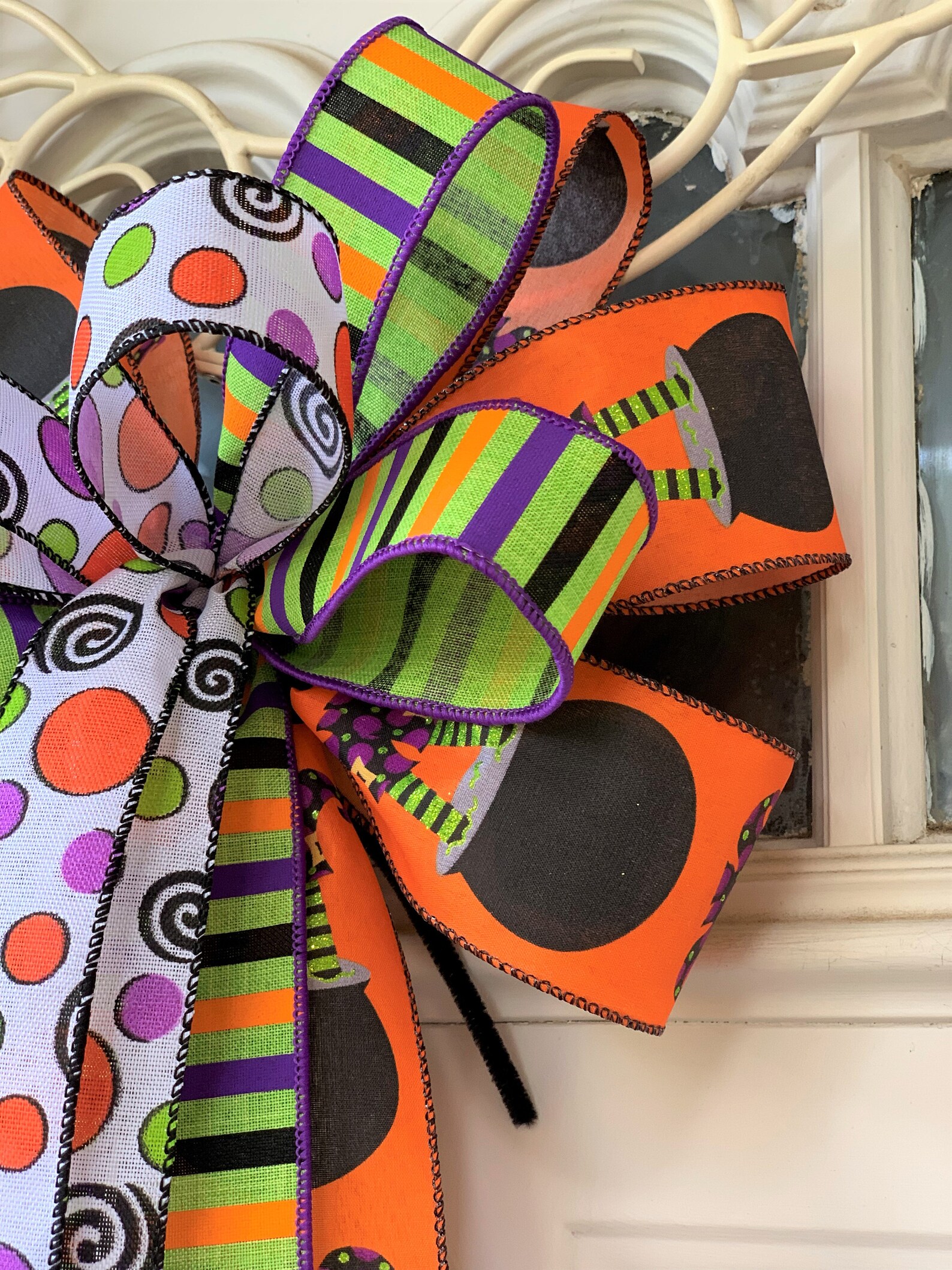 Halloween Bow, Halloween Bow for Wreath, Witches Cauldron Lantern Bow ...