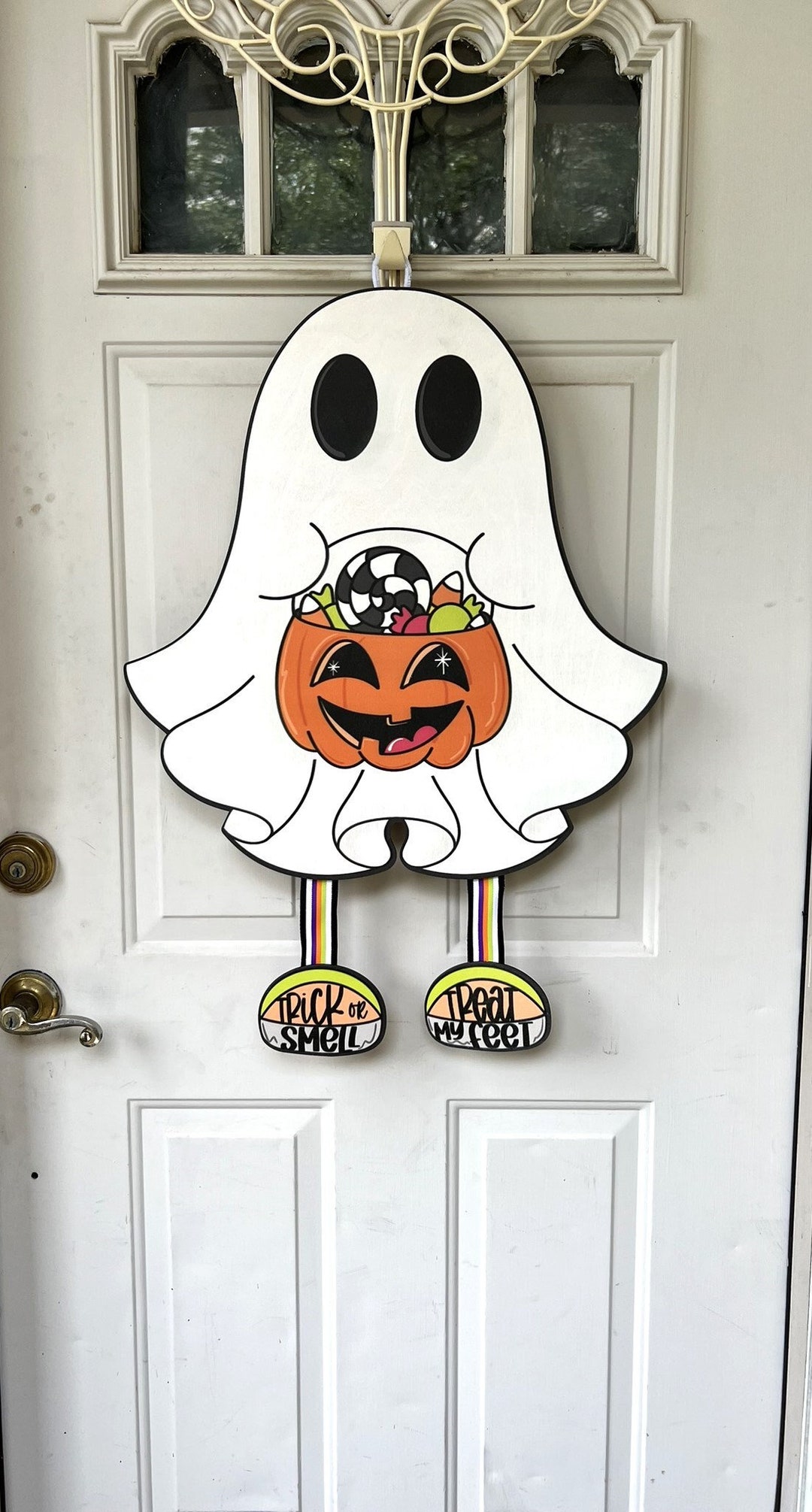 Halloween Ghost Door Hanger, Ghost Decor, Ghost With Dangling Legs ...