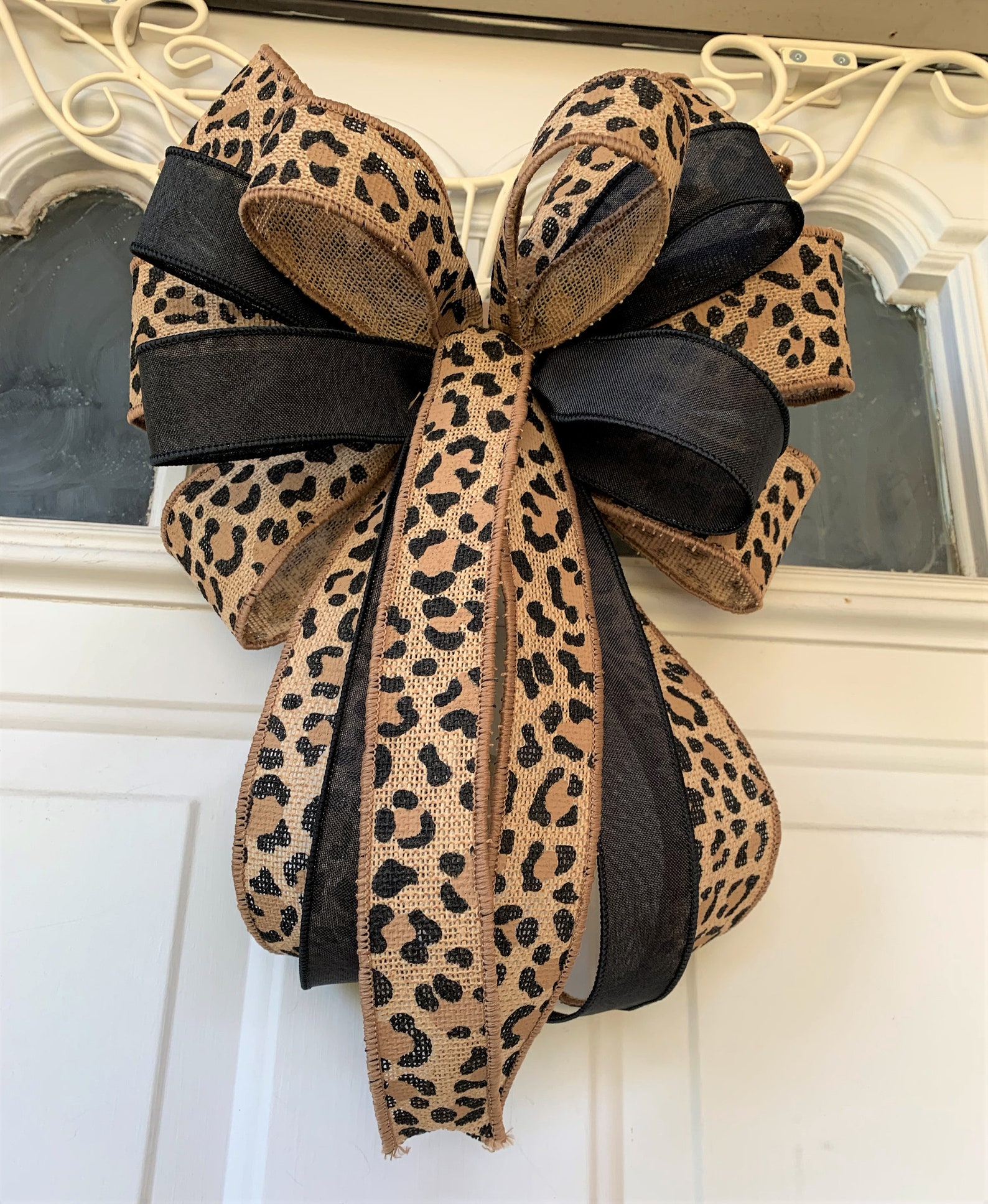 Leopard Bow Animal Print Bow for Wreath Leopard Bow for - Etsy
