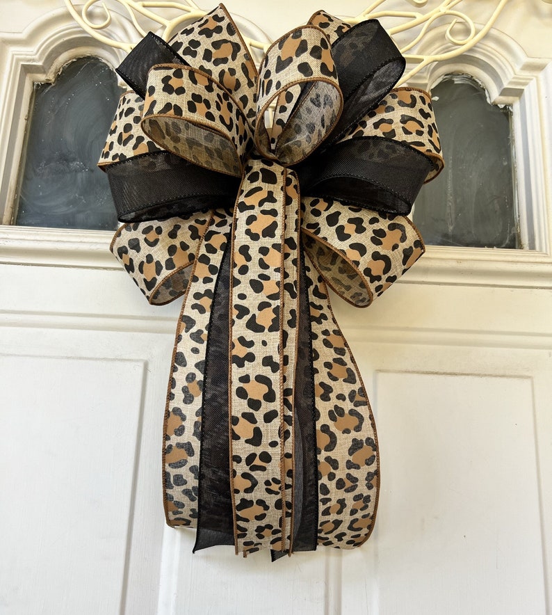 Leopard Bow Animal Print Bow for Wreath Leopard Bow for - Etsy