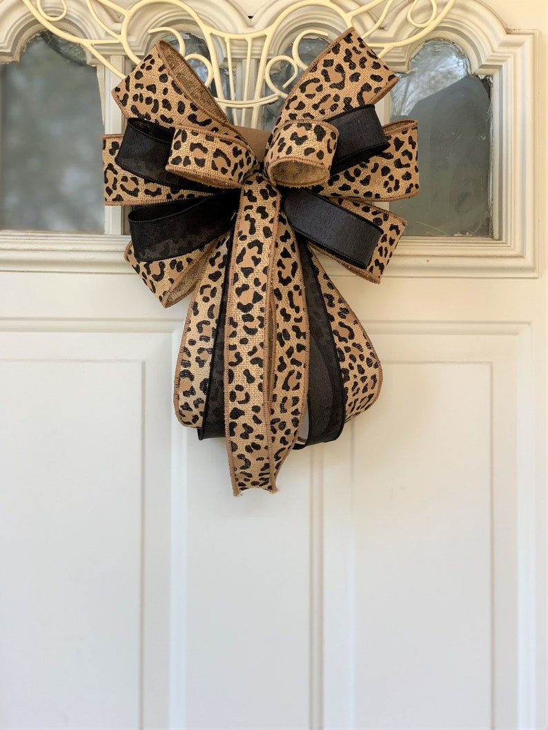 Leopard Bow Animal Print Bow for Wreath Leopard Bow for - Etsy