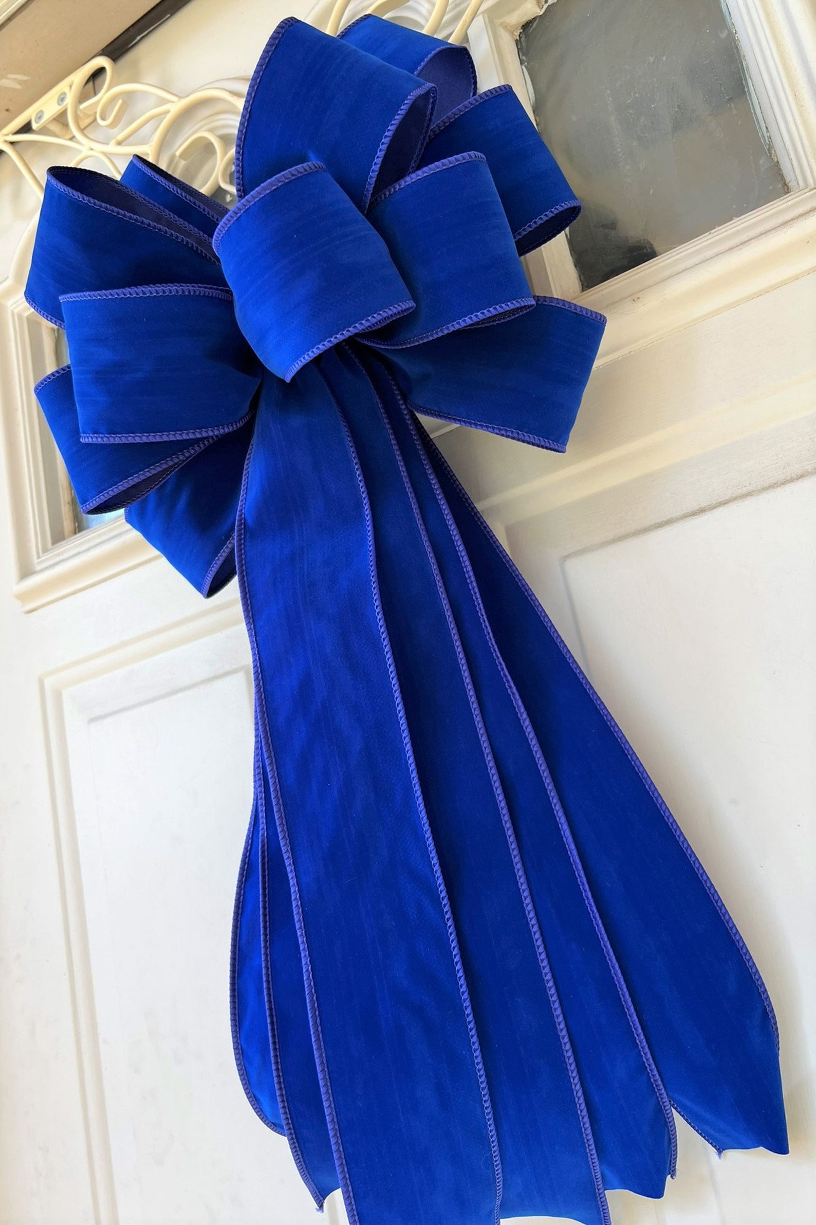 Royal Blue Velvet Christmas Tree Bow for Wreath Lantern Bow - Etsy