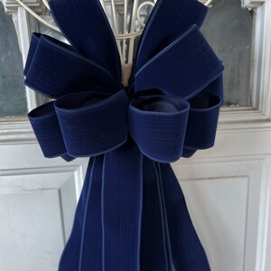 Navy Blue Velvet Christmas Tree Bow for Wreath, Lantern Bow Decoration ...