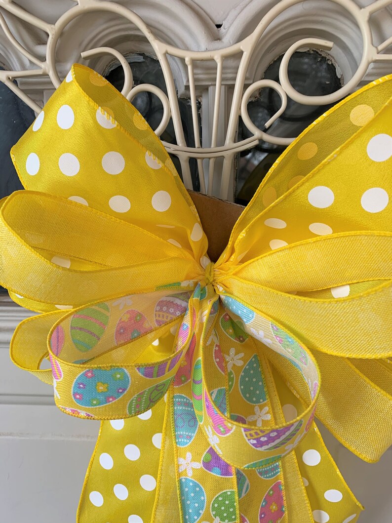 Easter Bunny Bow, Easter Bow for Wreath, Spring Lantern Bow Decoration ...