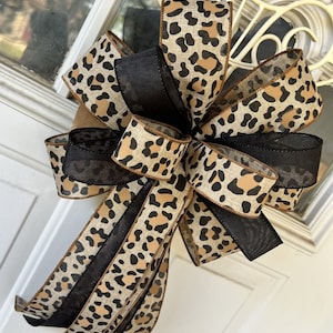 Leopard Bow, Animal Print Bow for Wreath, Leopard Bow for Lantern ...