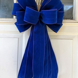 Royal Blue Velvet Christmas Tree Bow for Wreath, Lantern Bow Decoration ...