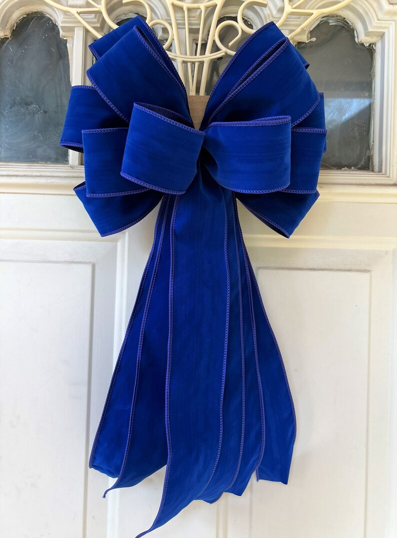 Royal Blue Velvet Christmas Tree Bow for Wreath Lantern Bow - Etsy