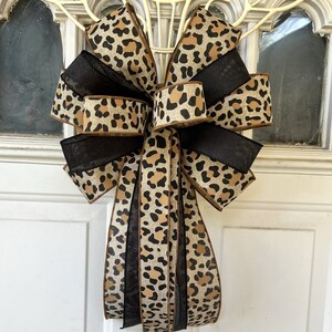 Leopard Bow, Animal Print Bow for Wreath, Leopard Bow for Lantern ...