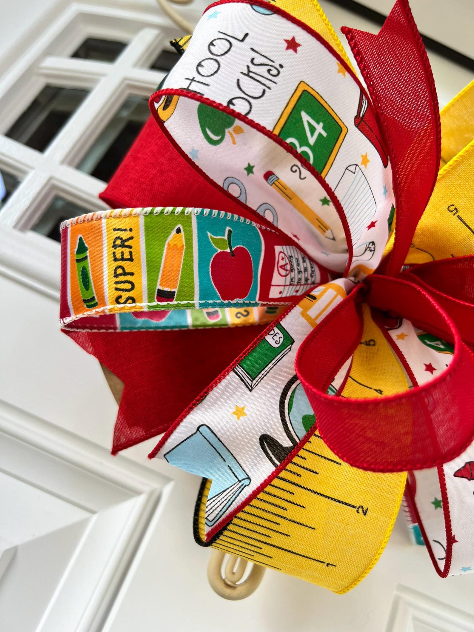 Back to School Bow, School Bow for Wreath, Teacher Lantern Bow ...
