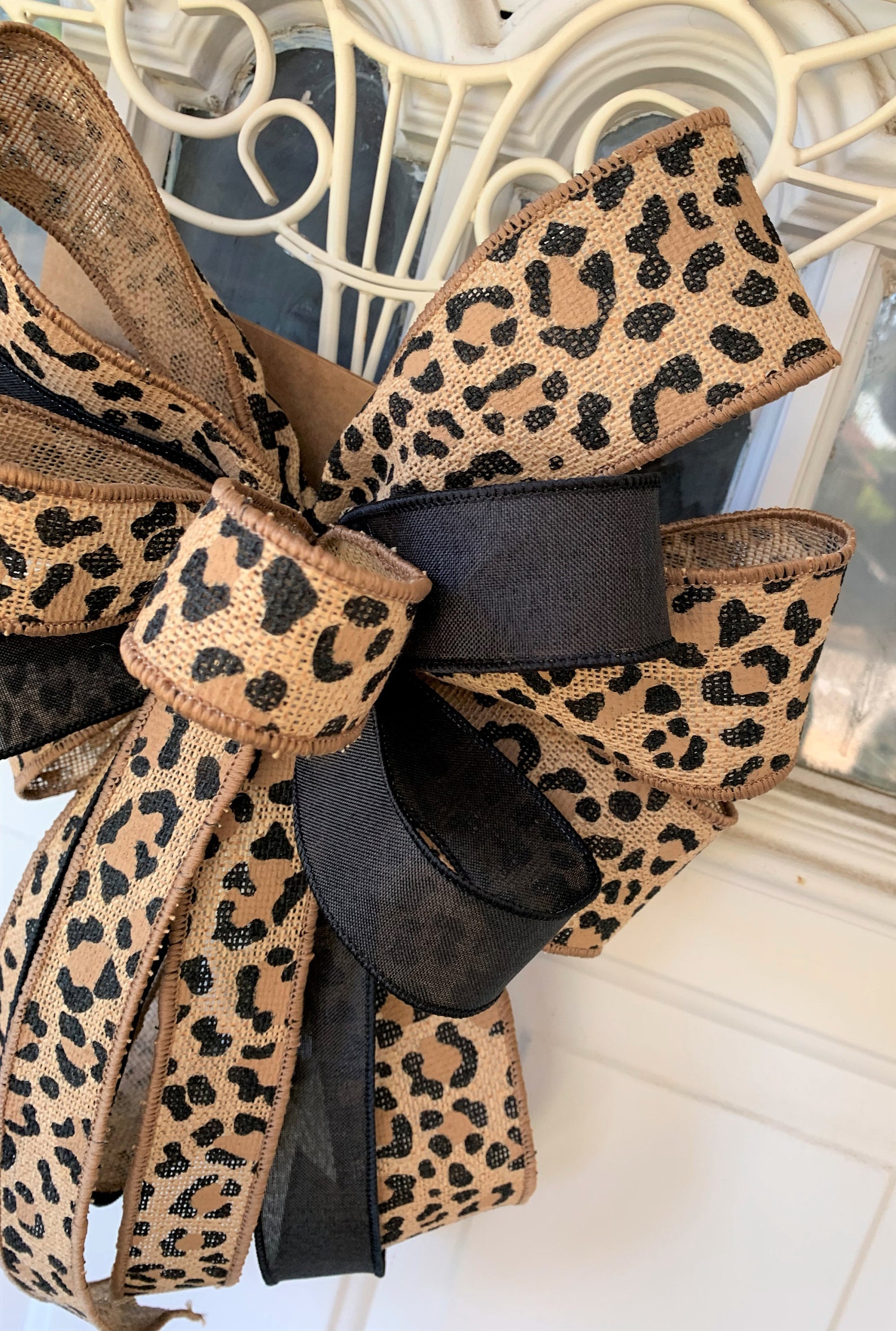 Leopard Bow Animal Print Bow for Wreath Leopard Bow for - Etsy