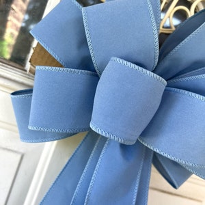 Dusty Blue Velvet Valentine Bow for Wreath, Christmas Lantern Bow ...