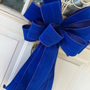 Royal Blue Velvet Christmas Tree Bow for Wreath, Lantern Bow Decoration ...