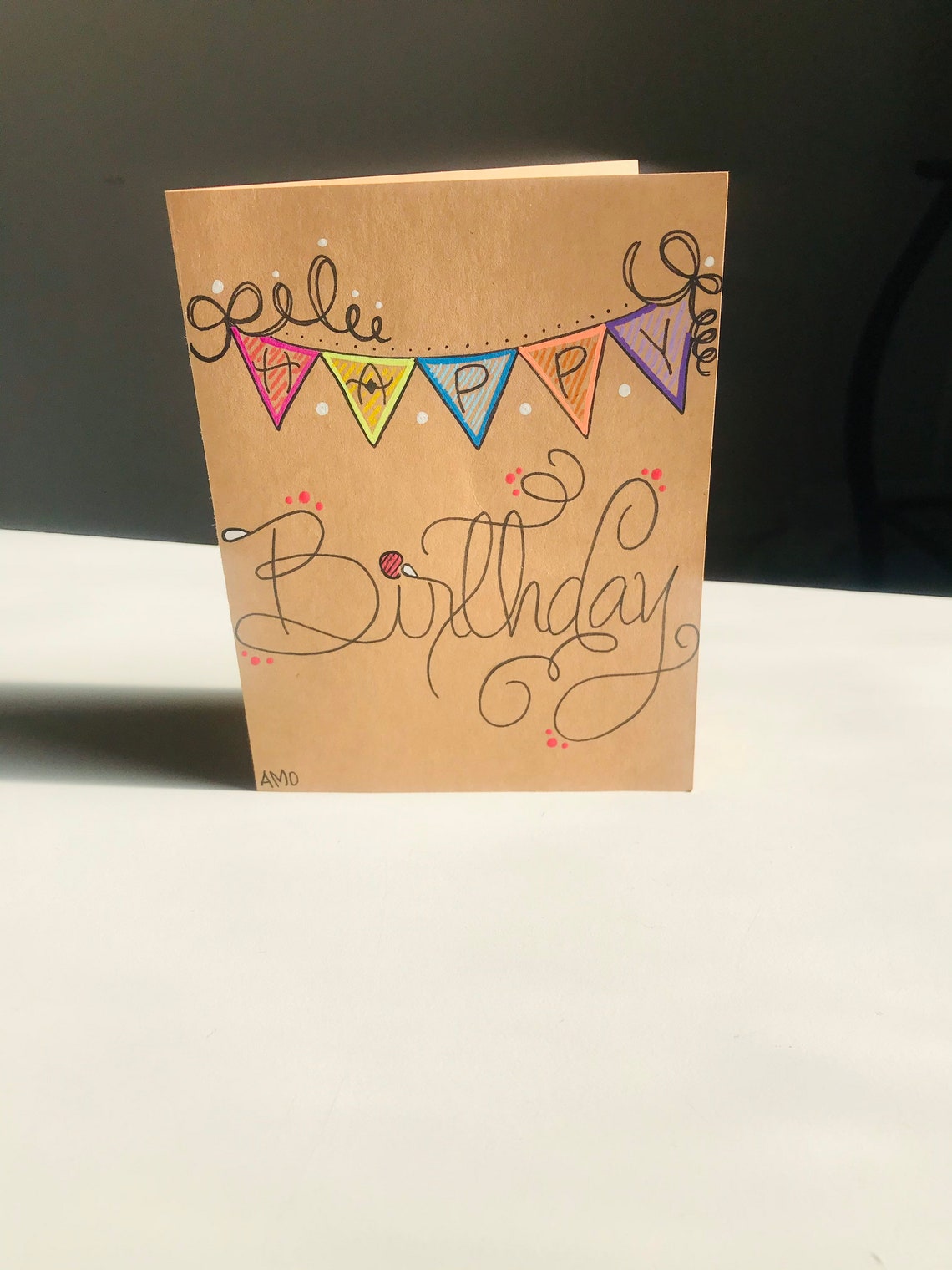 Happy Birthday Calligraphy Card, HBD Handlettered Card,birthday ...