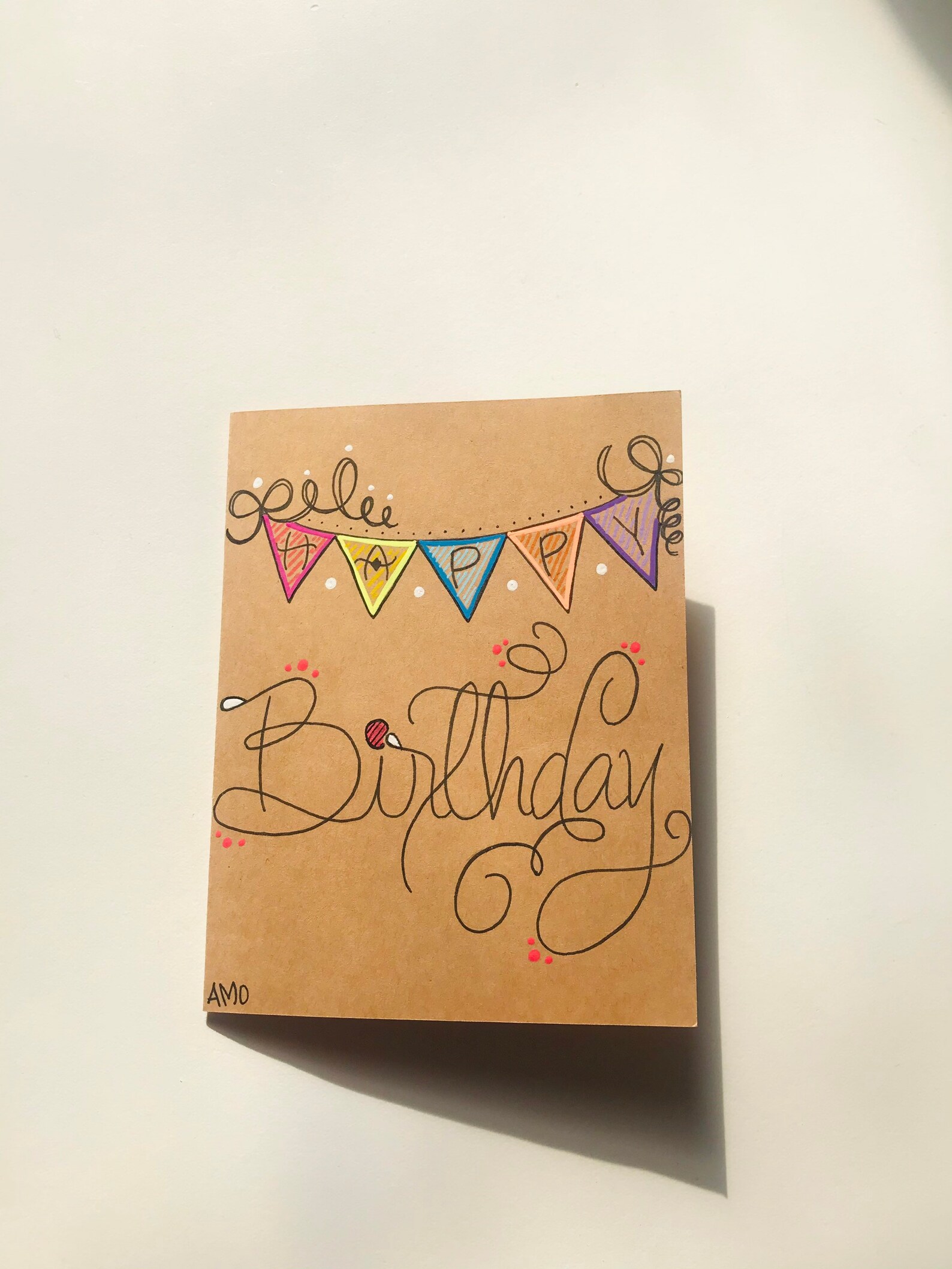 Happy Birthday Calligraphy Card, HBD Handlettered Card,birthday ...
