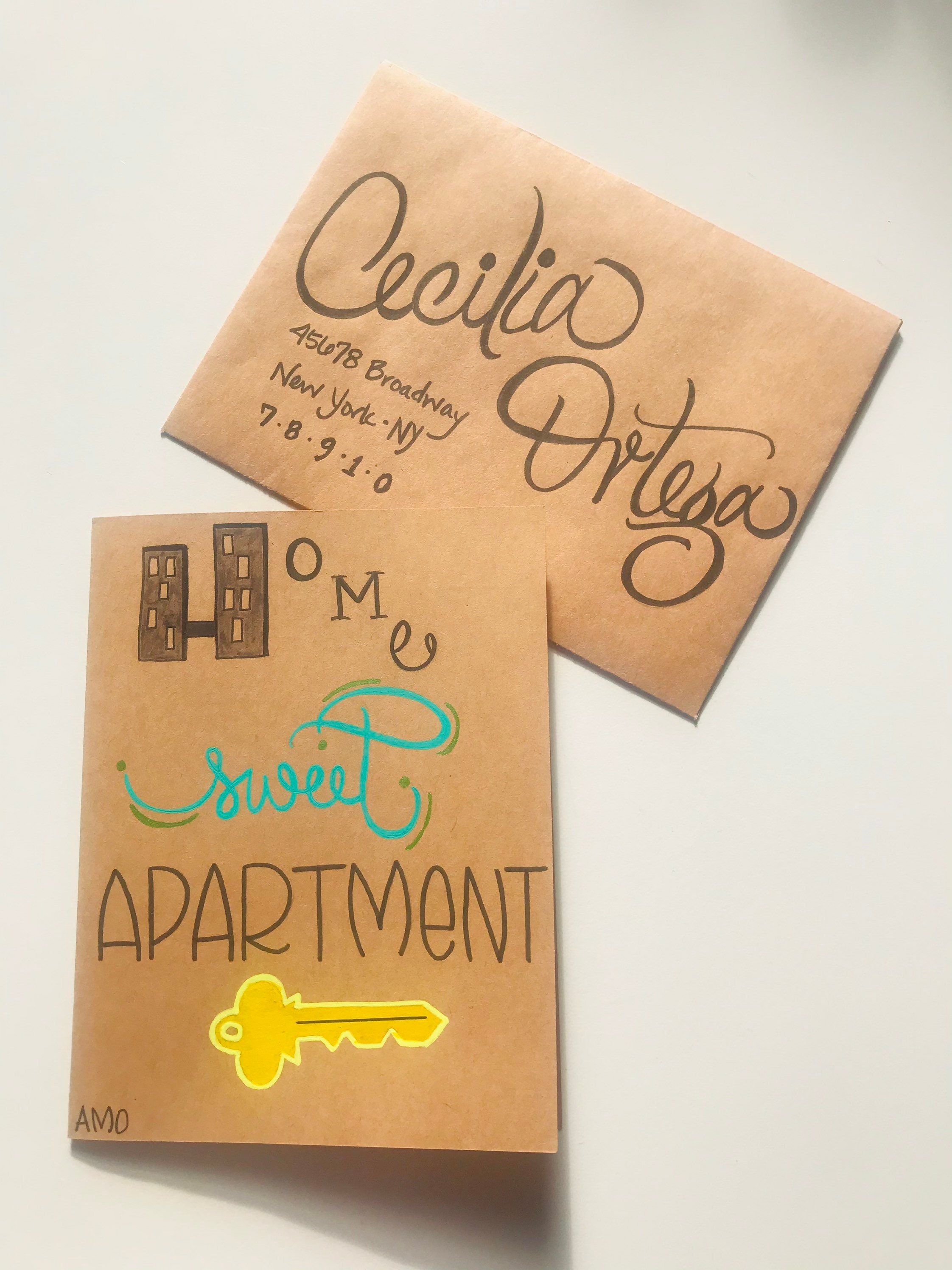 Home Sweet Apartment, Housewarming Card Gift, New Home Calligraphy Card ...