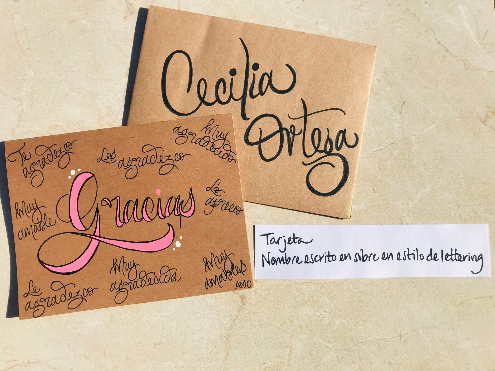 Gracias Tarjeta, Muchas Gracias Note, Spanish Lettering Thank You, Card ...